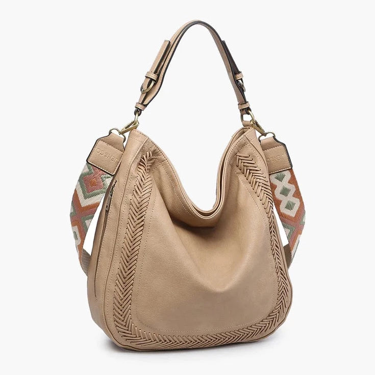 Tan Aris Hobo Bag with Embroidered Guitar Strap – Michelle's Jewelry Studio